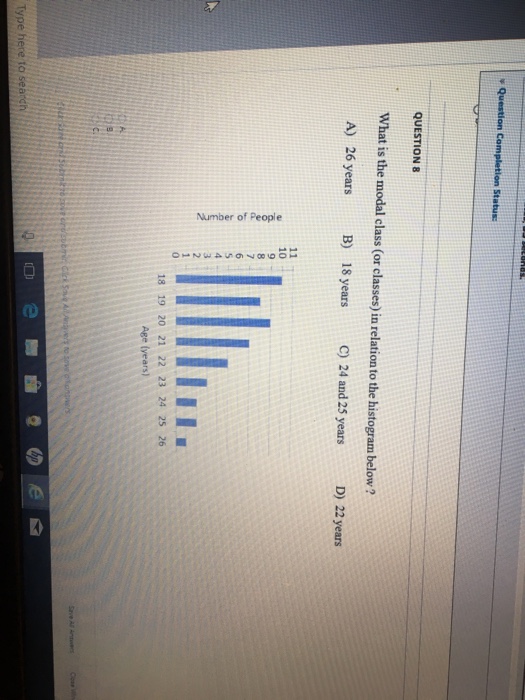 Solved What Is The Modal Class Or Classes In Relation To