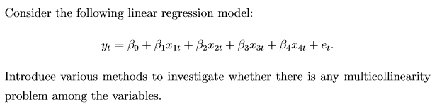 Solved Consider the following linear regression model: Y = | Chegg.com