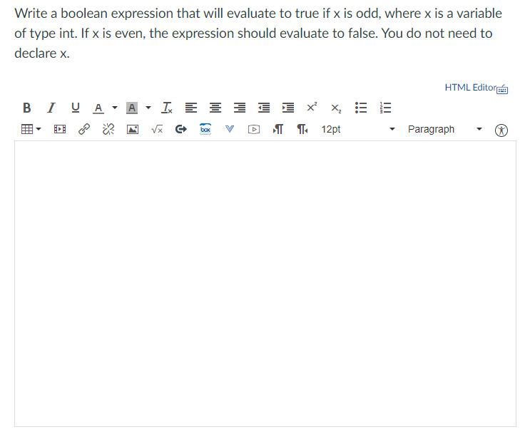 Solved Write a boolean expression that will evaluate to true | Chegg.com