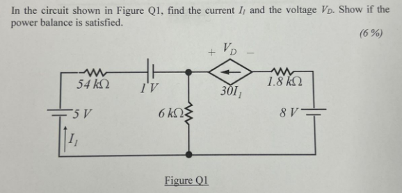 Solved In ﻿the circuit shown in ﻿Figure Q1, ﻿find the | Chegg.com