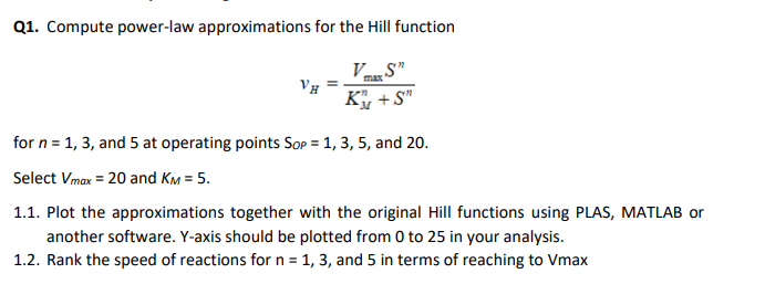 Q1. Compute power-law approximations for the Hill | Chegg.com