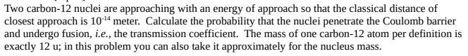 Solved Two carbon-12 nuclei are approaching with an energy | Chegg.com