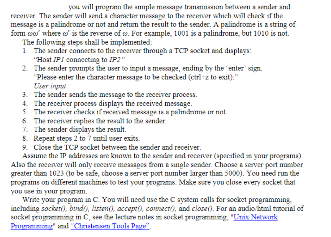 you will program the simple message transmission | Chegg.com