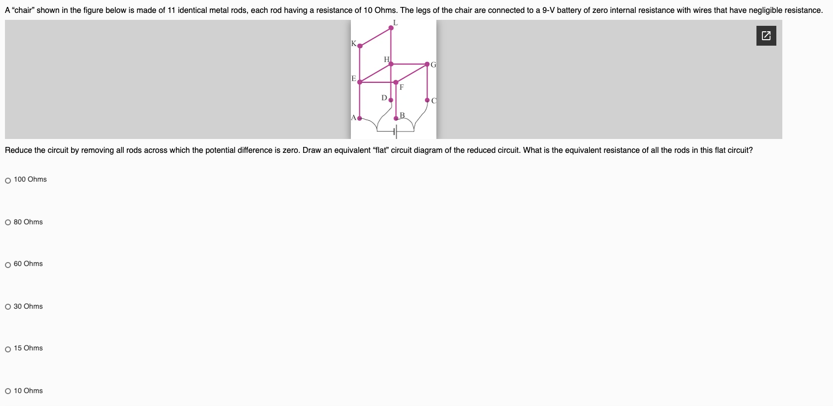 Solved A "chair" shown in the figure below is made of 11 | Chegg.com