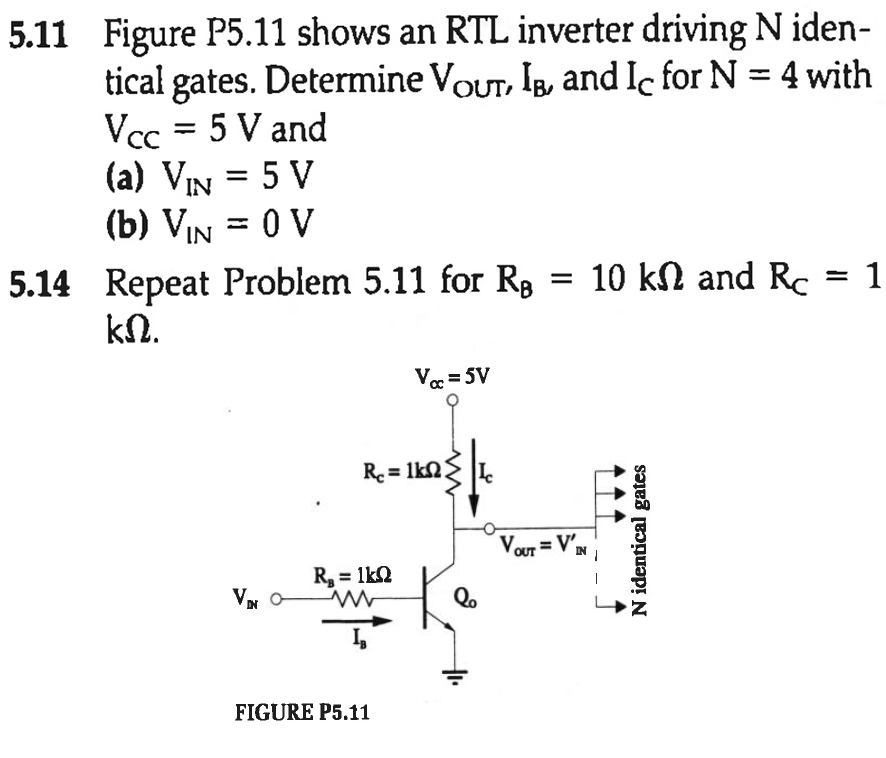 Solved 5.11 Figure P5.11 shows an RTL inverter driving N | Chegg.com