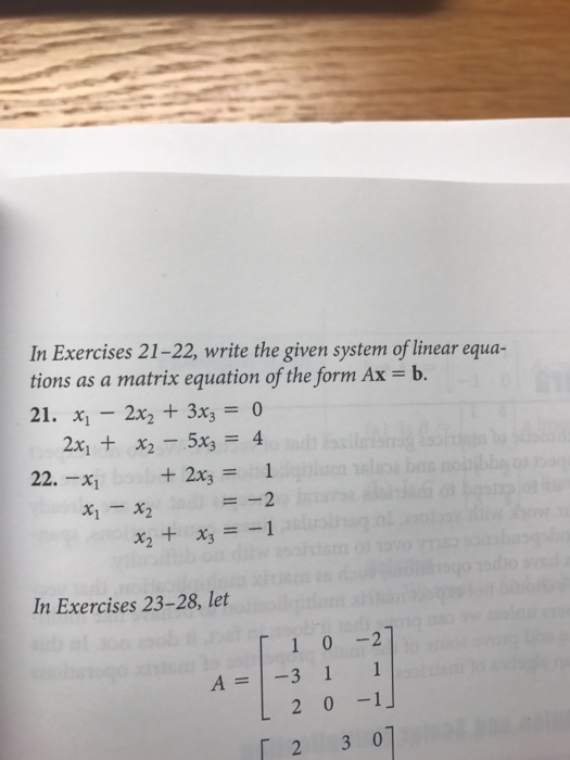 Solved In Exercises 21-22, write the given system of linear | Chegg.com