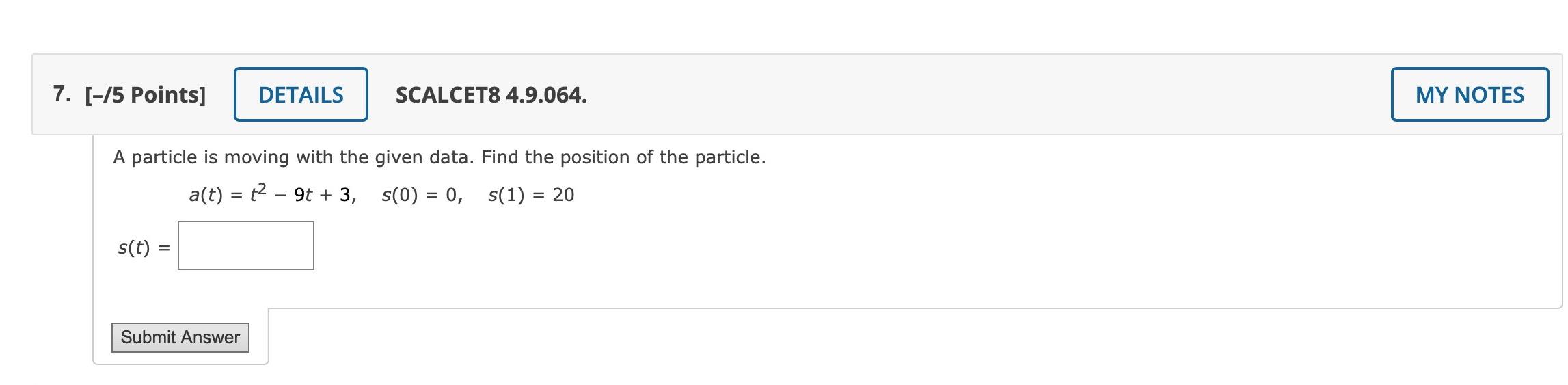 Solved A particle is moving with the given data. Find the | Chegg.com