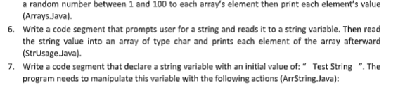 Solved a random number between 1 and 100 to each array's | Chegg.com