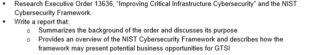 Solved Research Executive Order 13636, "Improving Critical | Chegg.com