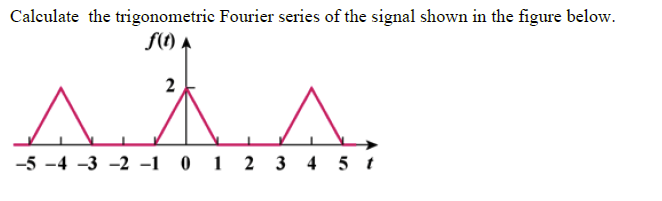 Solved Calculate the trigonometric Fourier series of the | Chegg.com