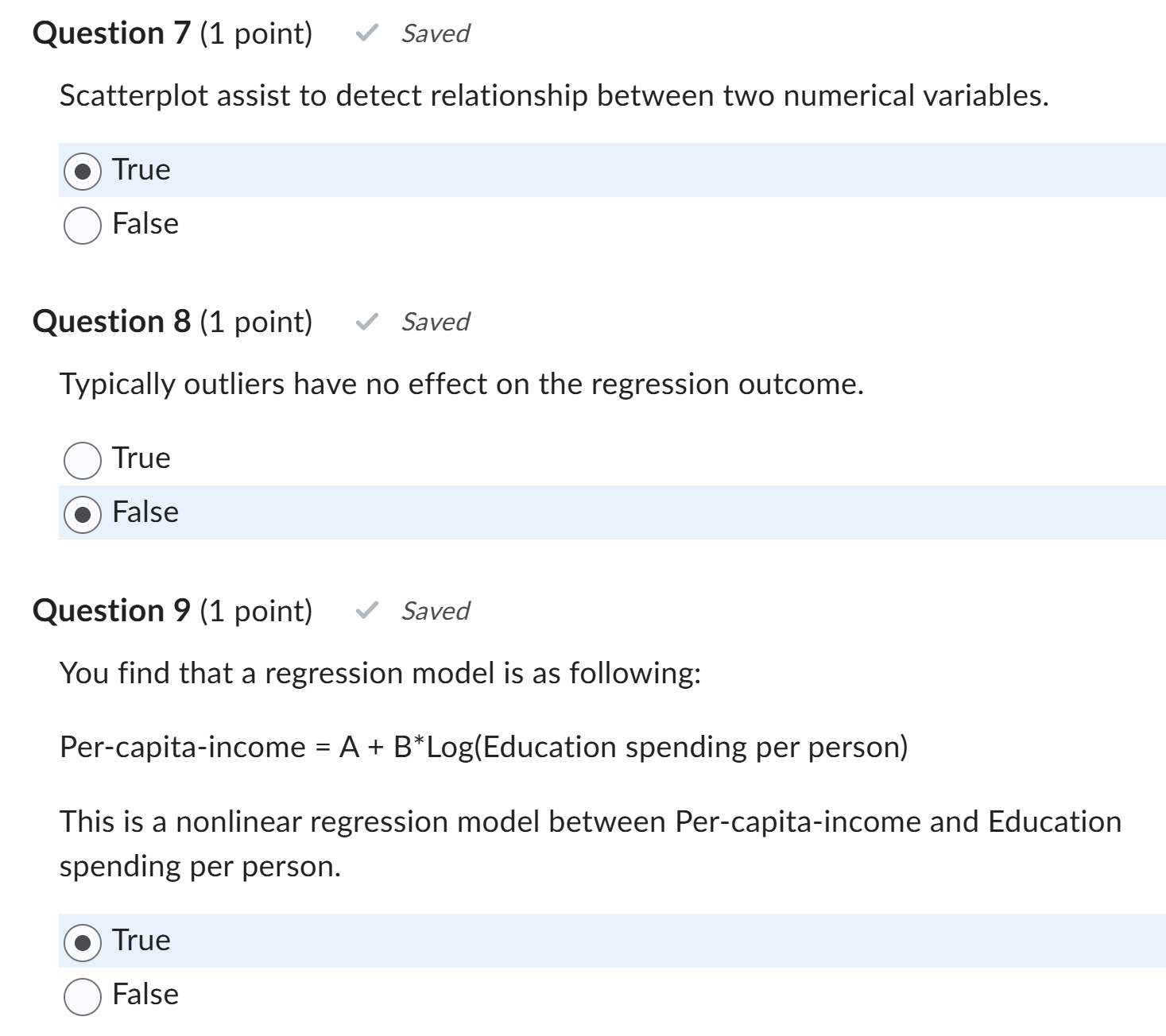 Solved Question 7 (1 ﻿point)Scatterplot assist to detect | Chegg.com