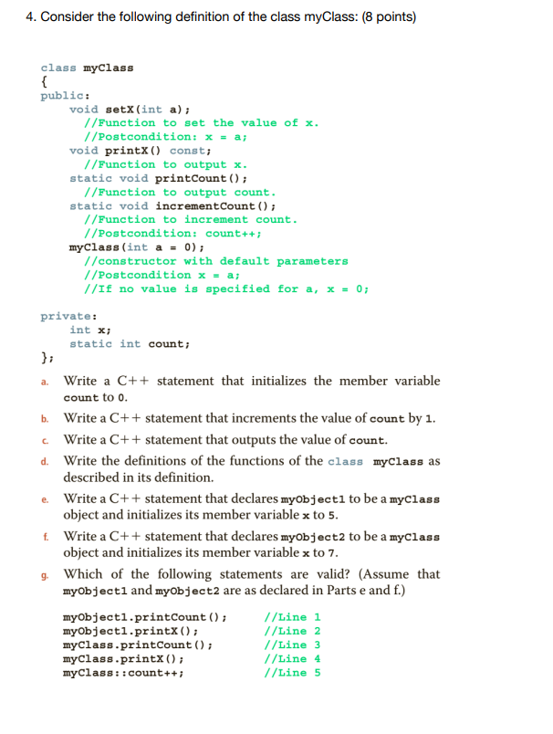 Answered 4 Consider The Following Definition Of The Class