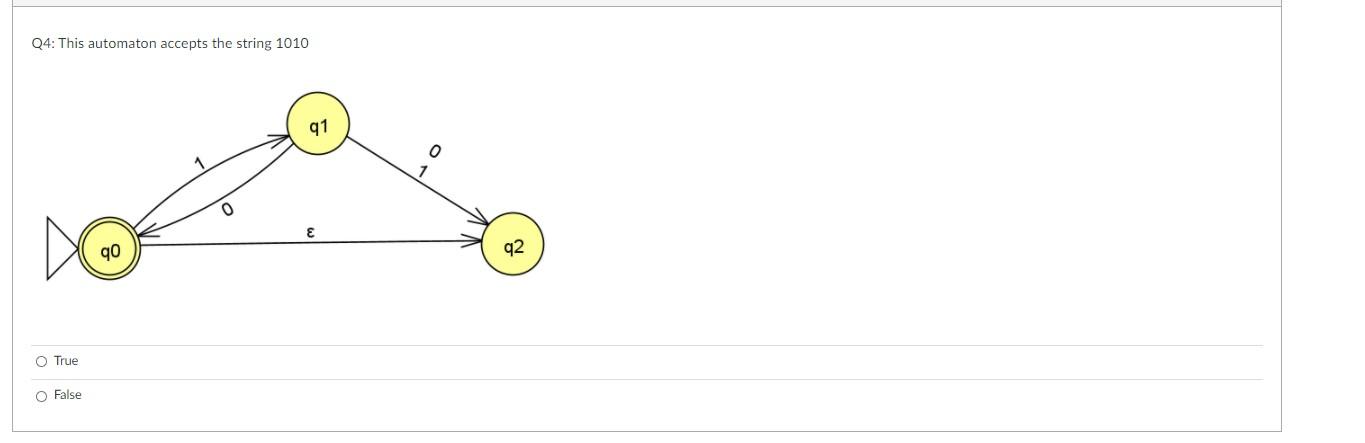 Solved Q4: This automaton accepts the string 1010 q1 0 0 go | Chegg.com