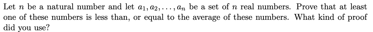 Solved Let n be a natural number and let a1,a2,…,an be a set | Chegg.com