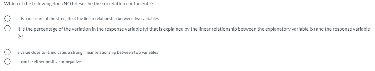 Solved Which of the following does NOT describe the | Chegg.com