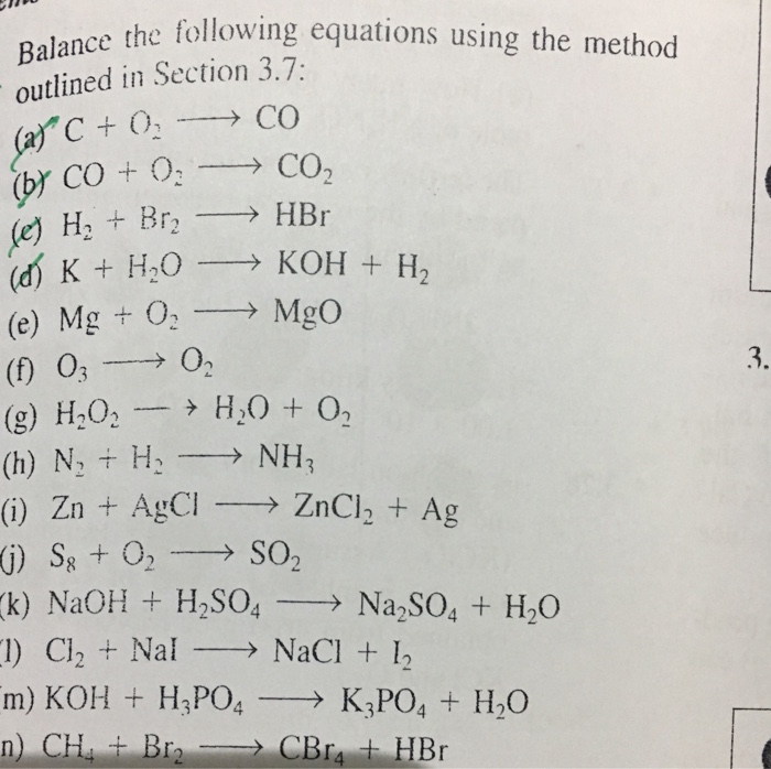 Solved 、 the following equations using the method outlined | Chegg.com