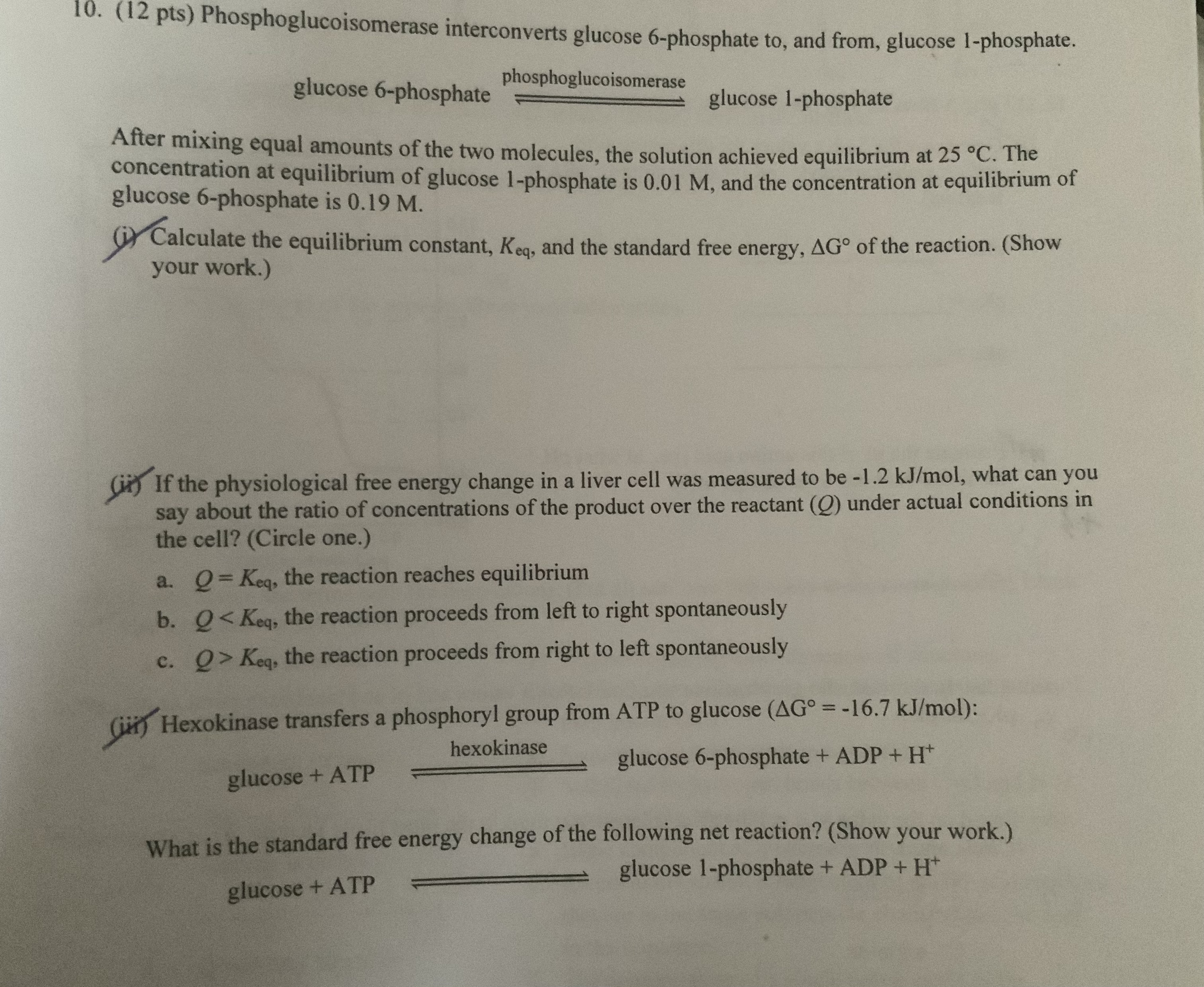 Solved glucose 6-phosphate = phosphoglucoisomerase glucose | Chegg.com