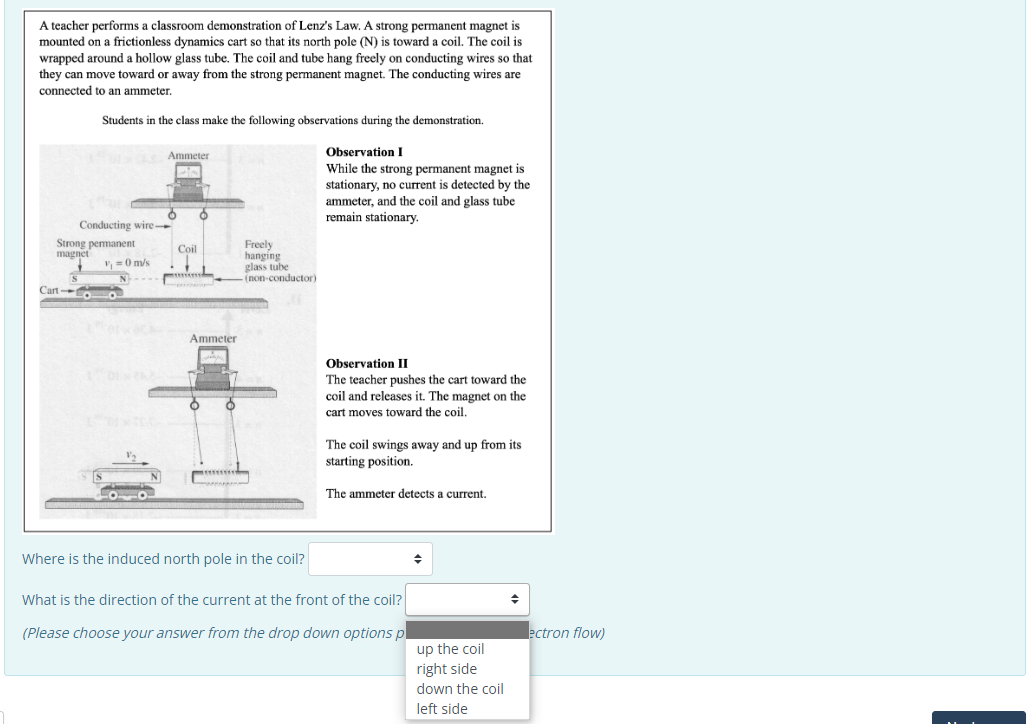Solved A teacher performs a classroom demonstration of | Chegg.com
