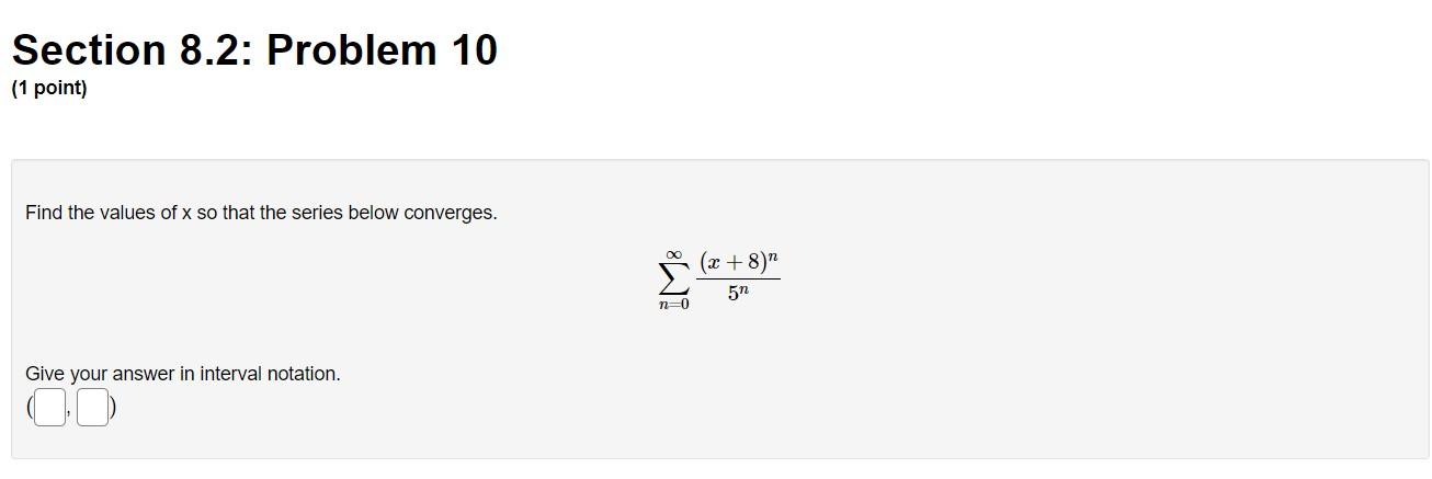 Solved Section 8.2: Problem 10 (1 point) Find the values of | Chegg.com