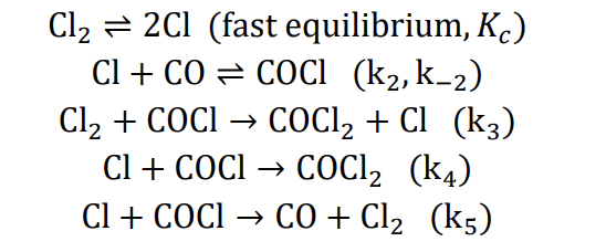 Solved Devise the rate law for the formation of COCl2 in the | Chegg.com