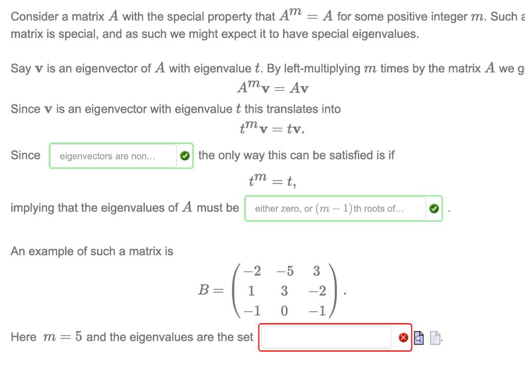 Solved Consider A Matrix A With The Special Property That