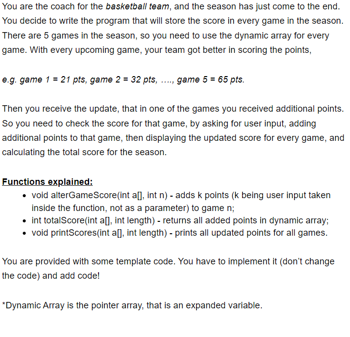 Solved You are the coach for the basketball team, and the | Chegg.com