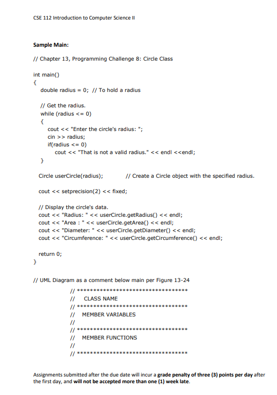 Solved The class will have the following member functions: | Chegg.com