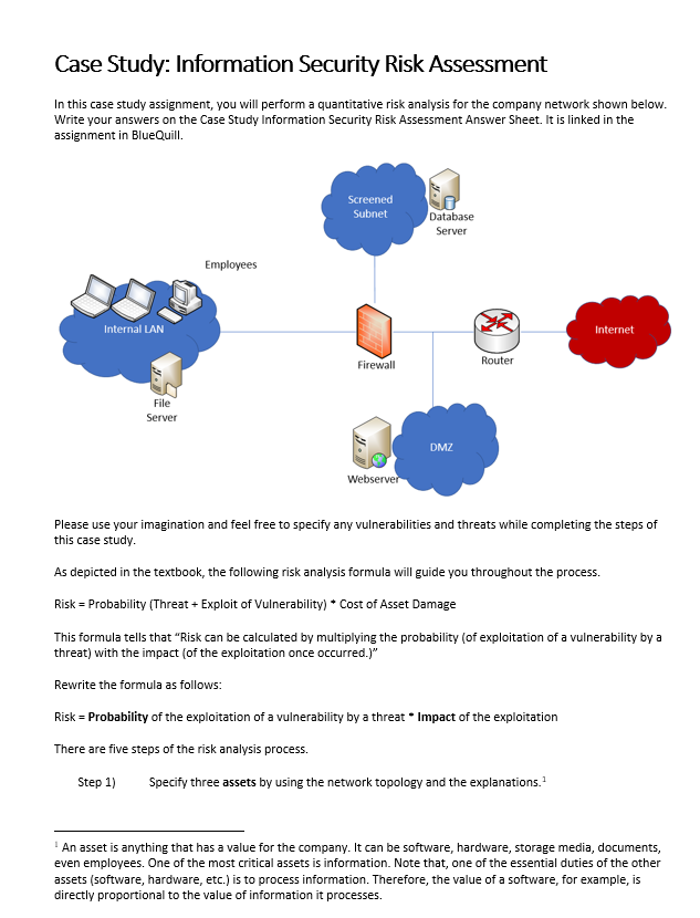Case Study: Information Security Risk Assessment In | Chegg.com