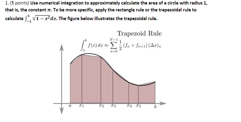Solved 1. (5 points) Use numerical integration to | Chegg.com