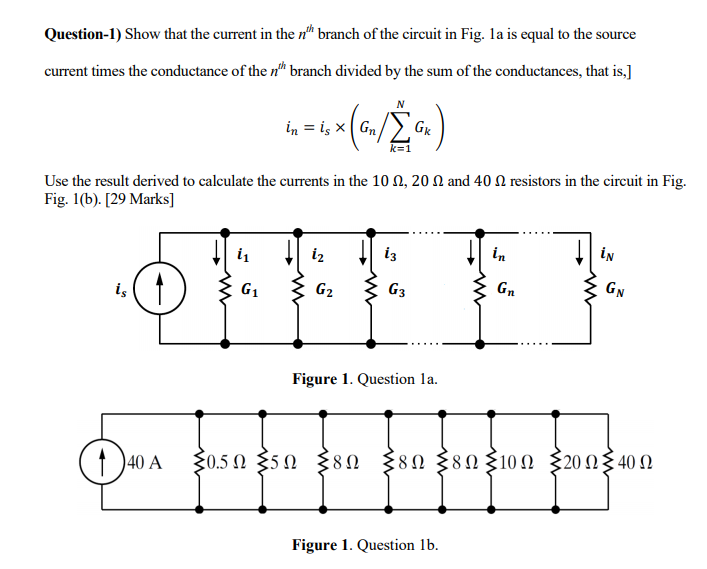 Solved Question-1) Show that the current in the nth branch | Chegg.com