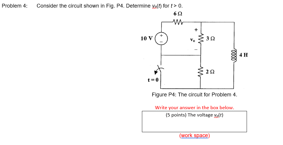 Solved m 4: Consider the circuit shown in Fig. P4. | Chegg.com