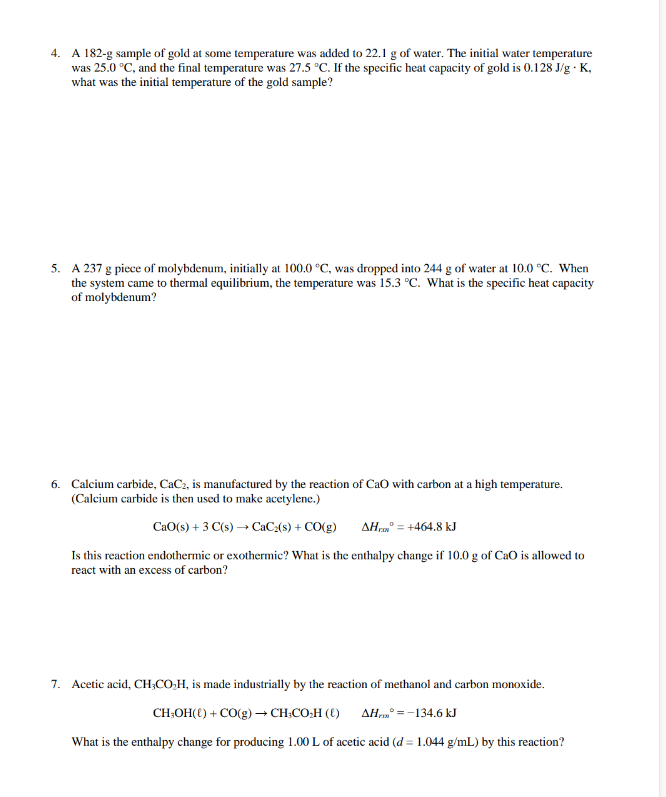 Solved Chapter 5 (Thermodynamics - Coffee Cup Calorimetry) | Chegg.com