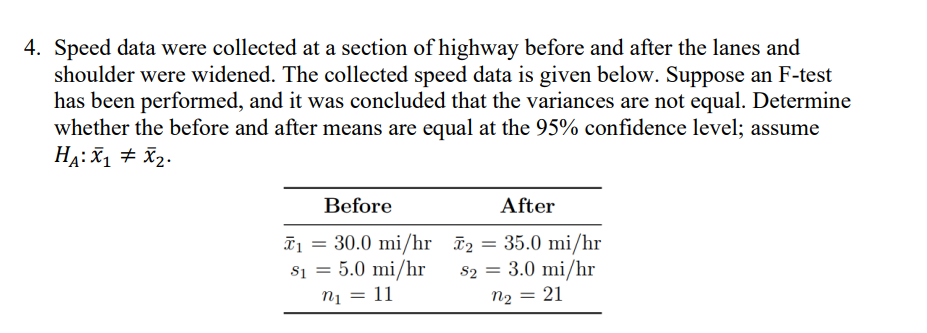 Solved Speed data were collected at a section of highway | Chegg.com