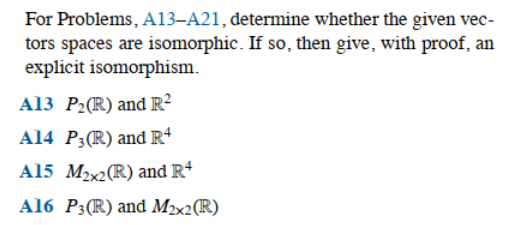 Solved For Problems, A13-A21, determine whether the given | Chegg.com