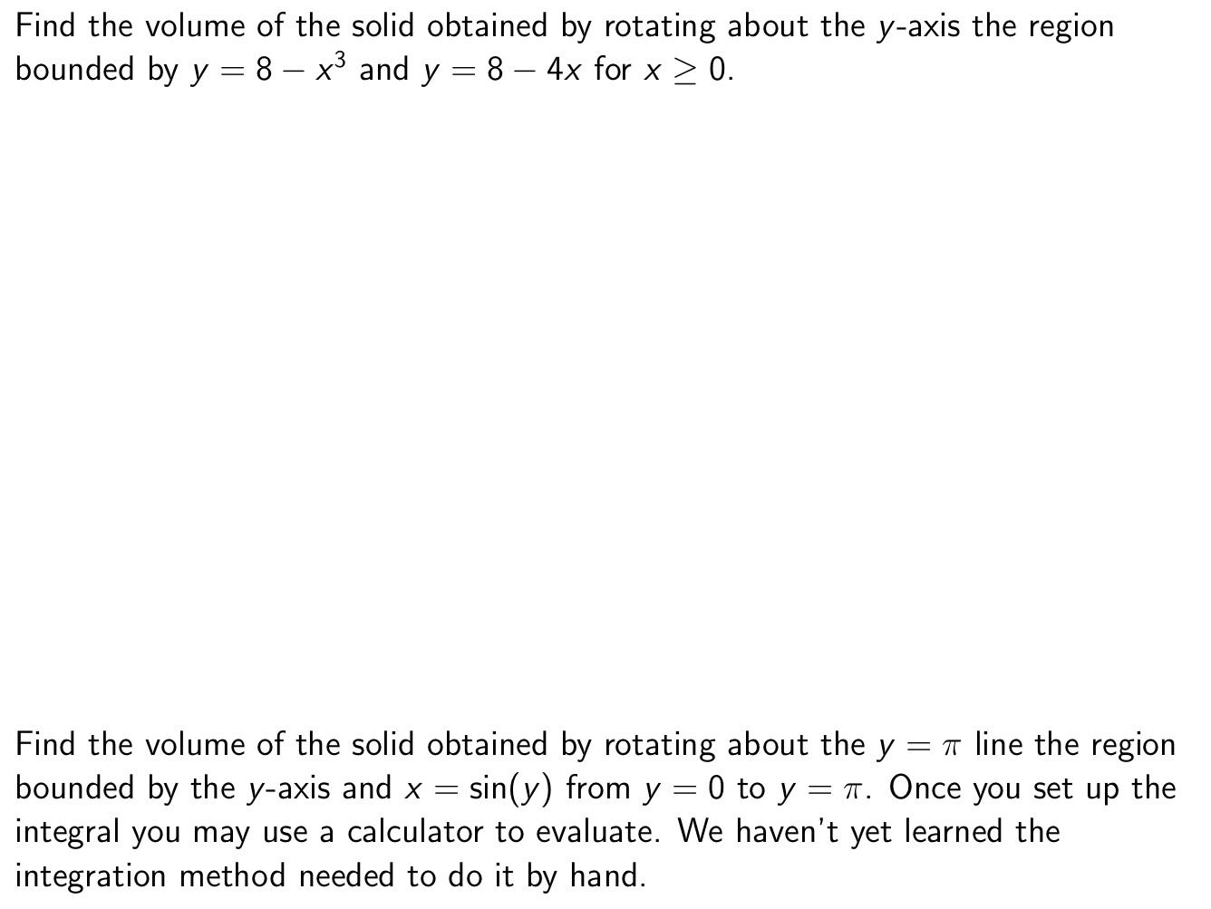 Solved Find the volume of the solid obtained by rotating | Chegg.com