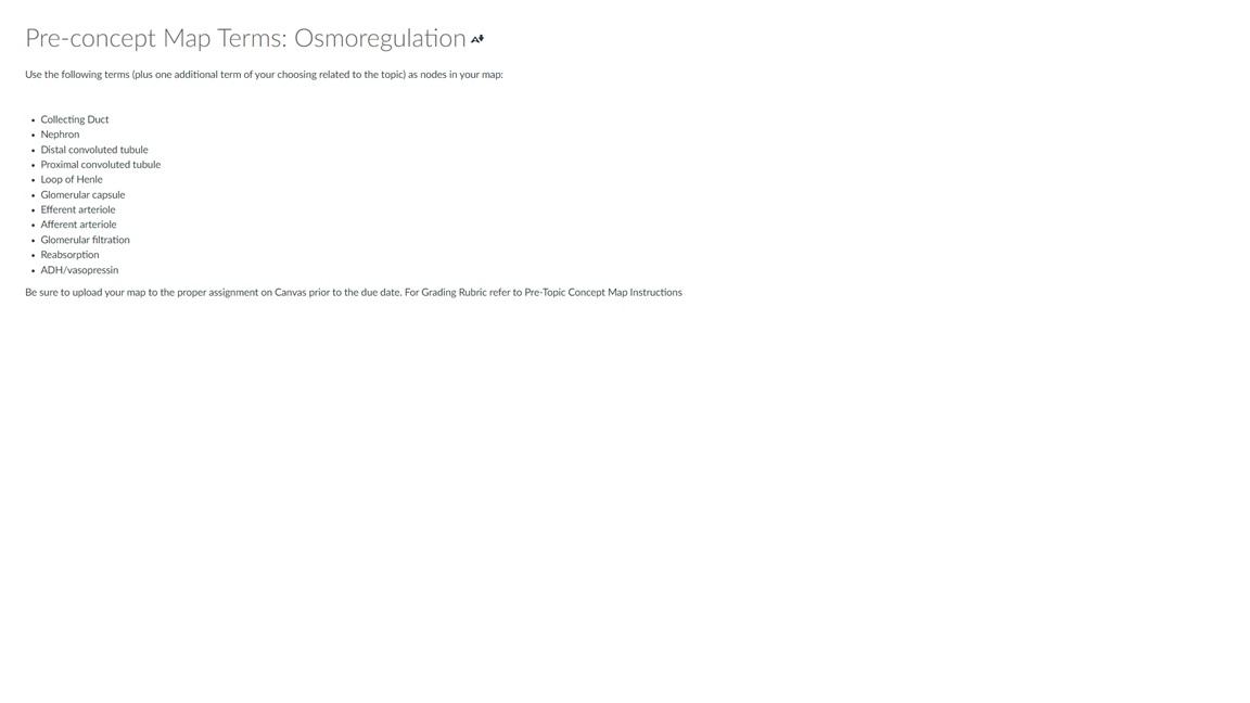 Solved Pre-concept Map Terms: Osmoregulation At Use the | Chegg.com