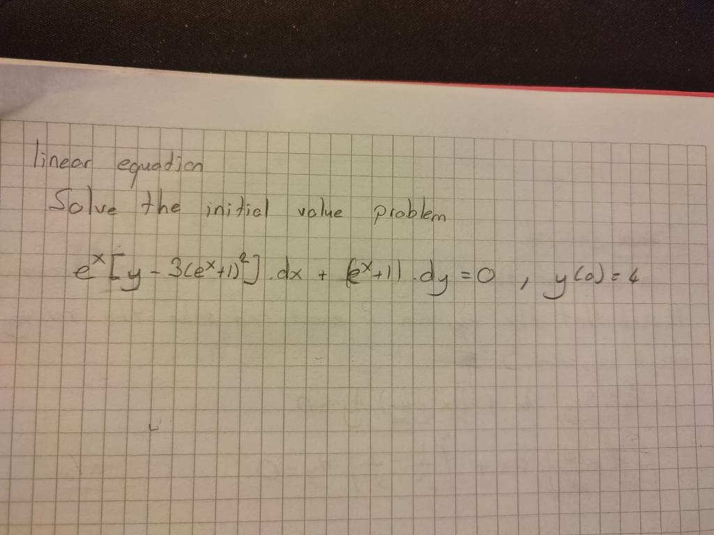Solved linear equation Solve the initial value problem | Chegg.com
