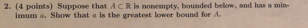 Solved 2. (4 points) Suppose that A CR is nonempty, bounded | Chegg.com