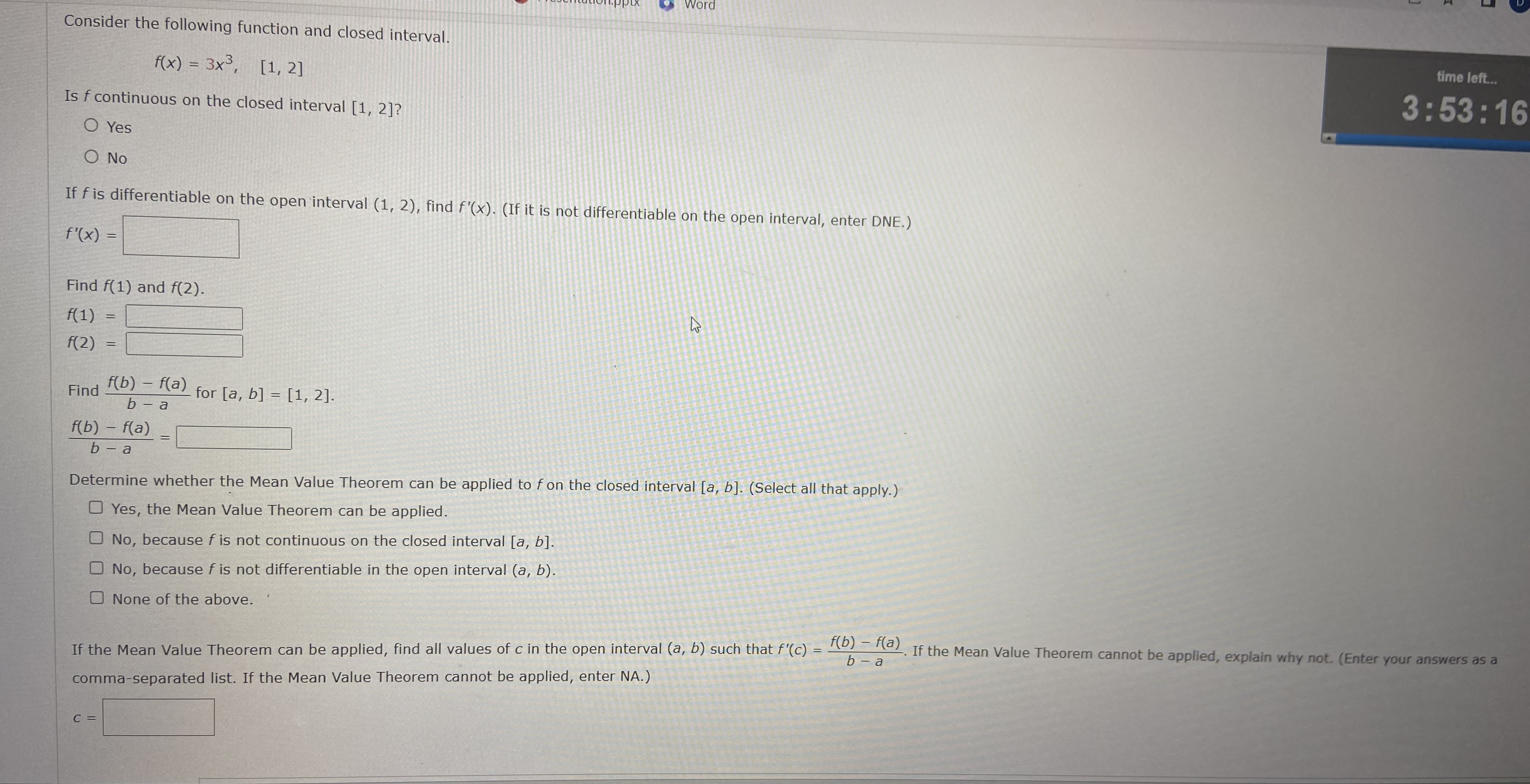 Solved Consider the following function and closed interval. | Chegg.com
