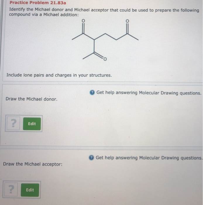 Solved Practice Problem 21.83a Identify the Michael donor | Chegg.com