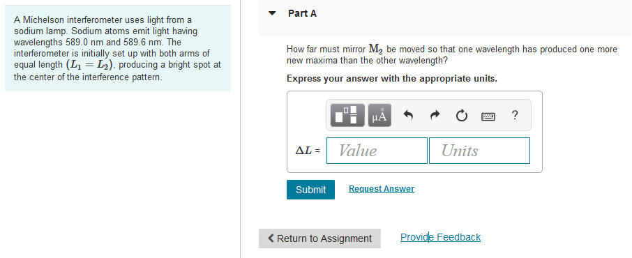 Solved A Michelson interferometer uses light from a sodium | Chegg.com