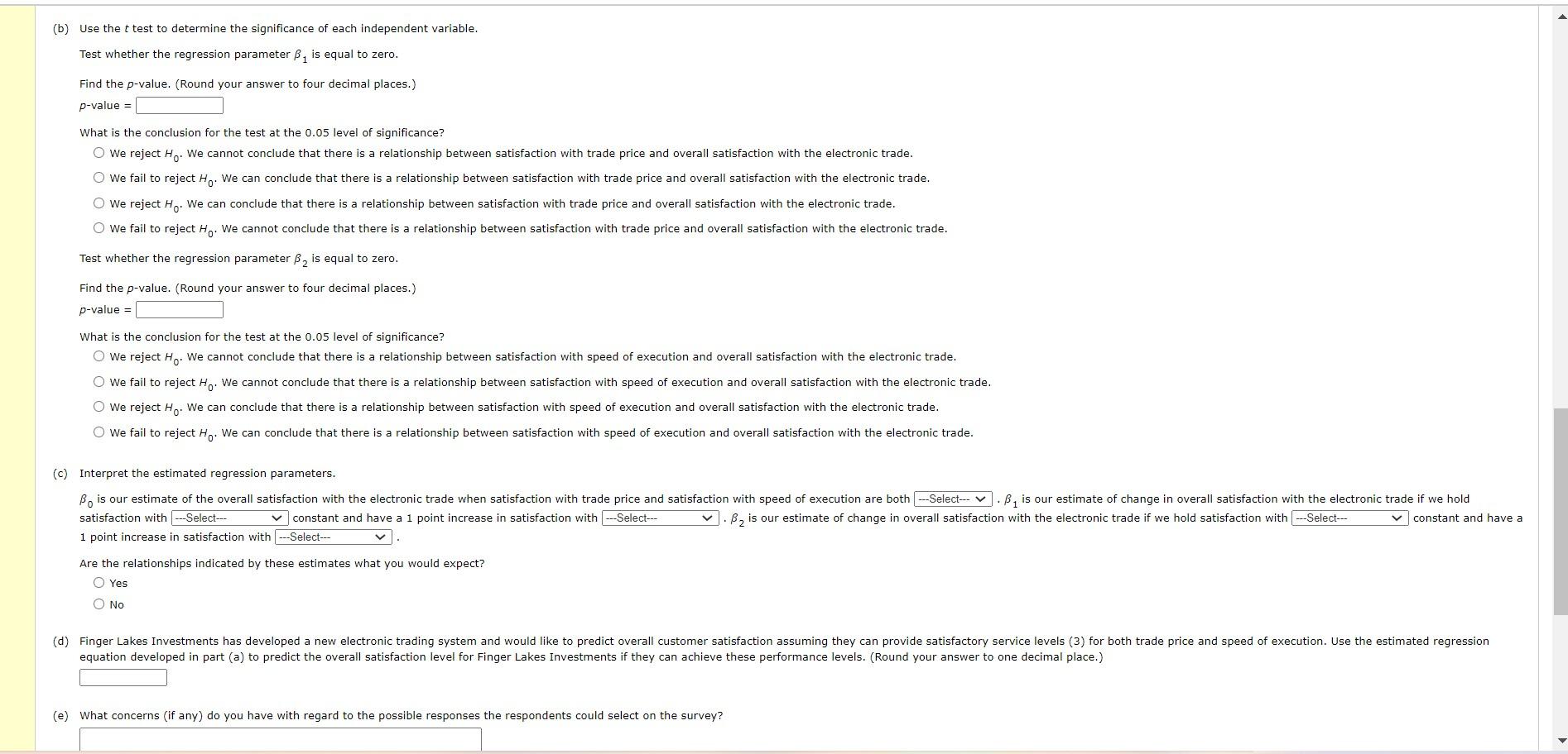 Solved satisfaction with speed of execution, and y represent | Chegg.com