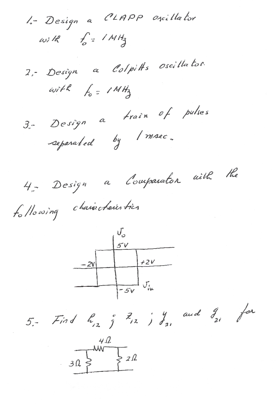 Solved 1.- Design a CLAPP axillator with f0=1MHz 2,- Design | Chegg.com