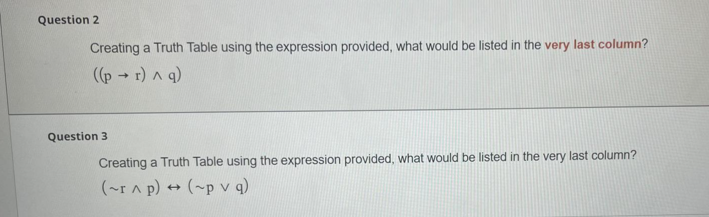 Solved Creating a Truth Table using the expression provided, | Chegg.com