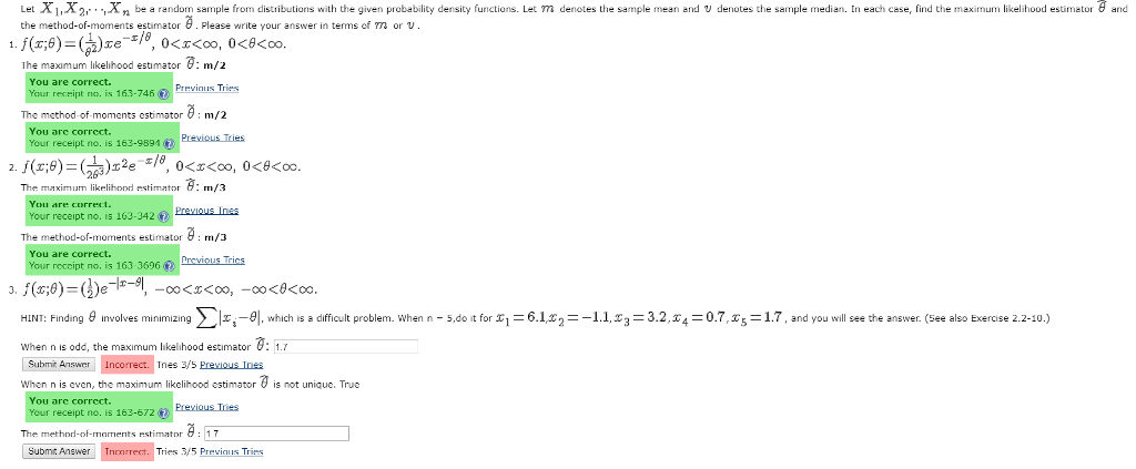 Solved Let 2,- n be a rendom sample rom distributions with | Chegg.com