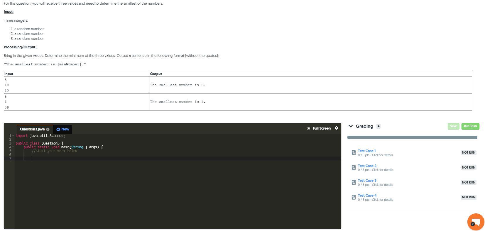 Solved For this question, you will receive three values and | Chegg.com