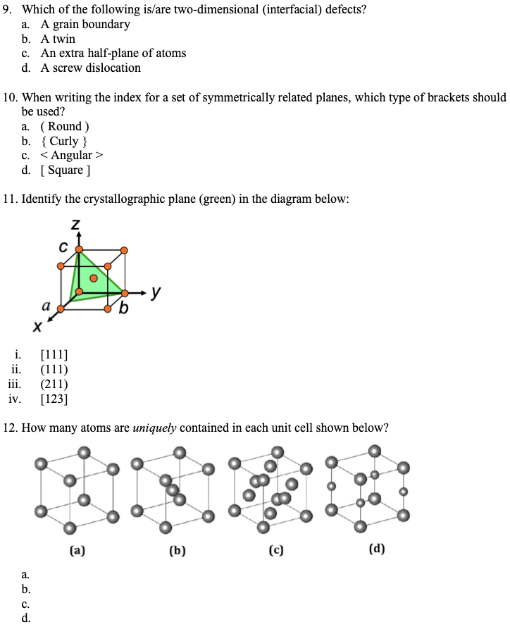 Solved 9. Which of the following is/are two-dimensional | Chegg.com