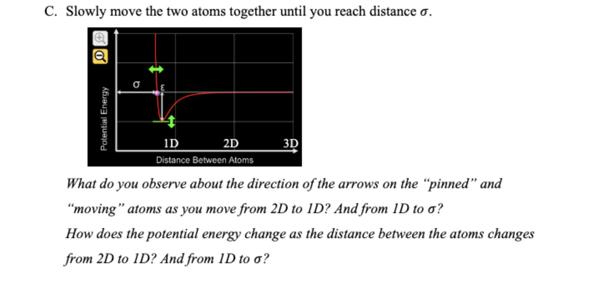Solved When the distance between the two atoms is \sigma , | Chegg.com