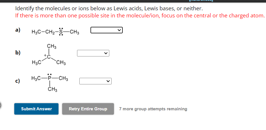 Solved Identify the molecules or ions below as Lewis acids, | Chegg.com