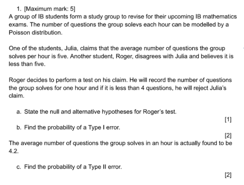 Solved 1. [Maximum mark: 5] A group of IB students form a | Chegg.com